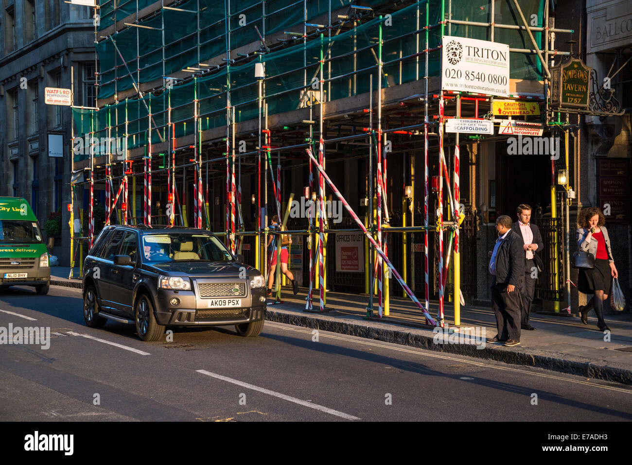 Building work in Cornhill street, Square Mile, City of London, UK Stock ...