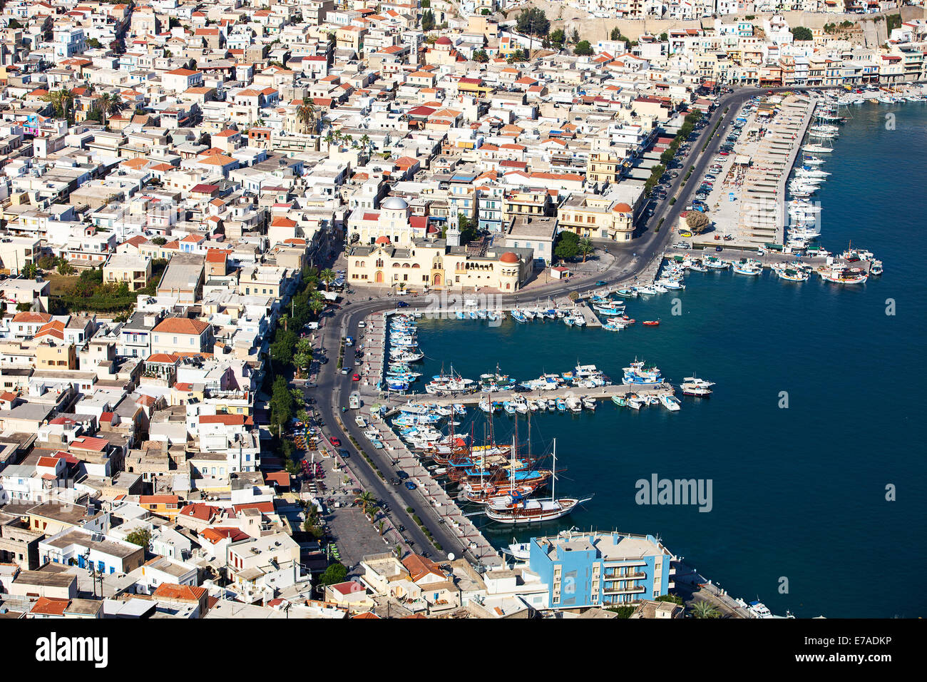 An aerial view of the city of Pothia. Kalymnos, Greece Stock Photo - Alamy