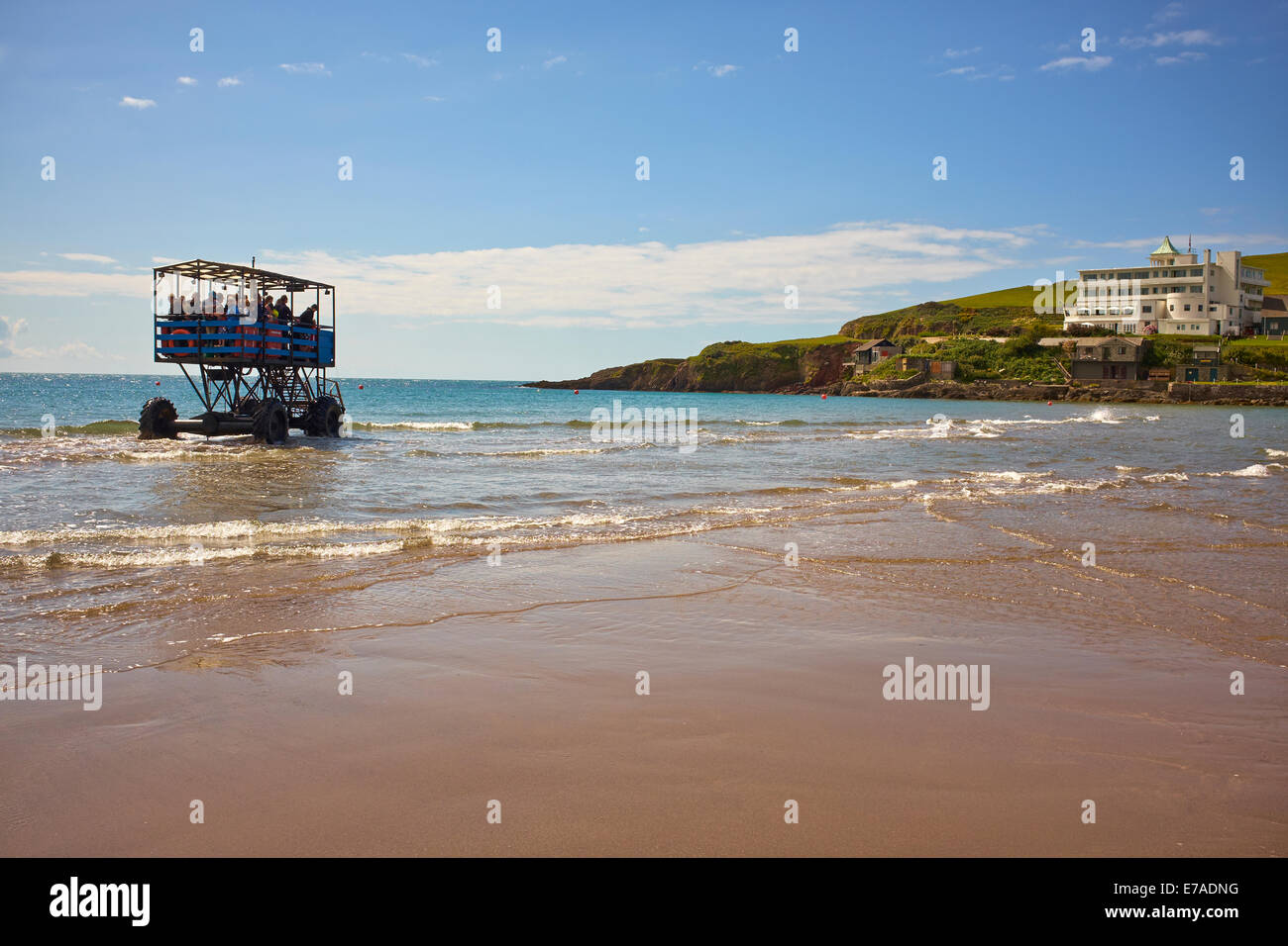 Sea Tractor to Burgh Island, Bigbury On Sea, South Devon, England, UK ...