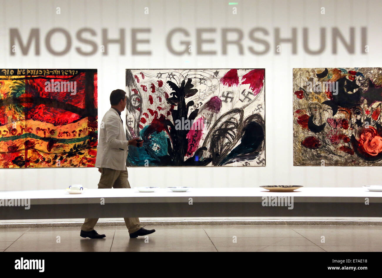 Berlin, Germany. 11th Sep, 2014. Pictures by Israeli artist Moshe ...