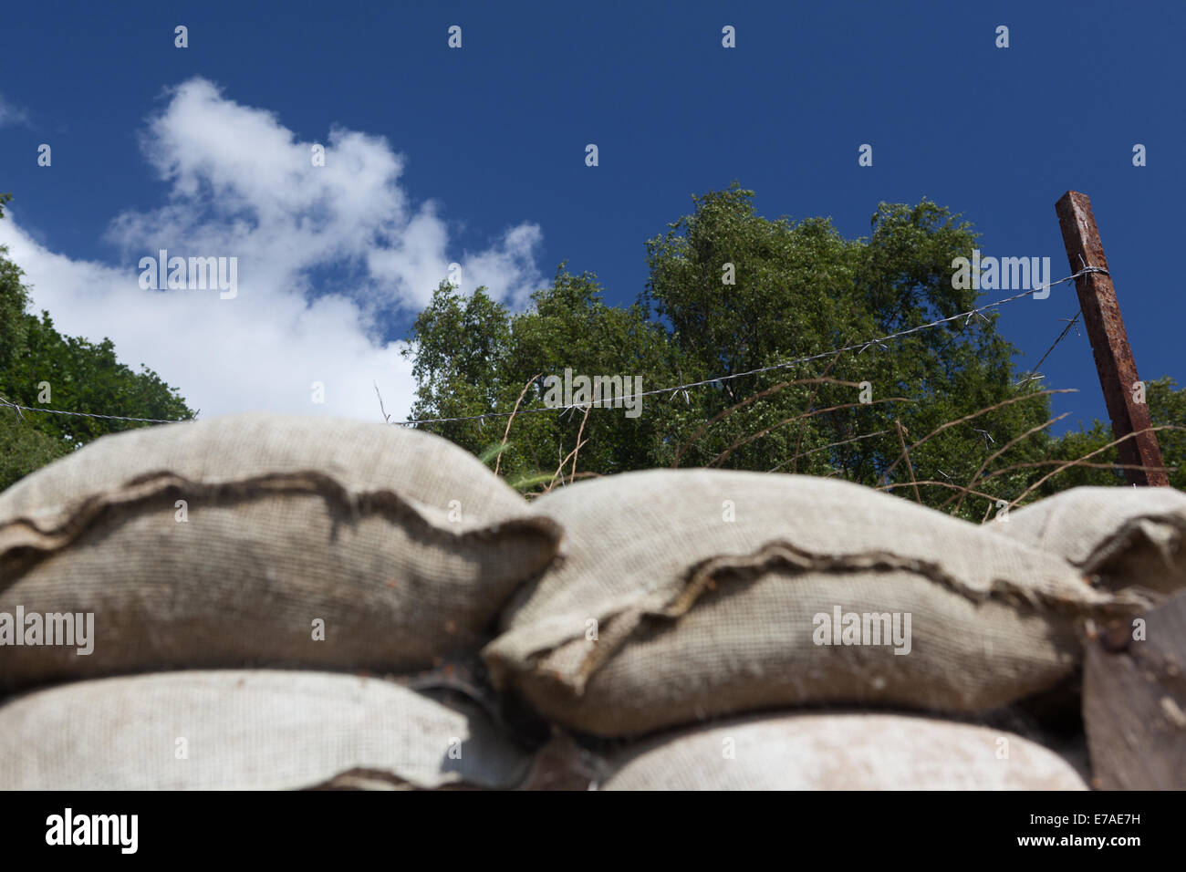 A view from inside replica First World War trenches at Whittington in ...