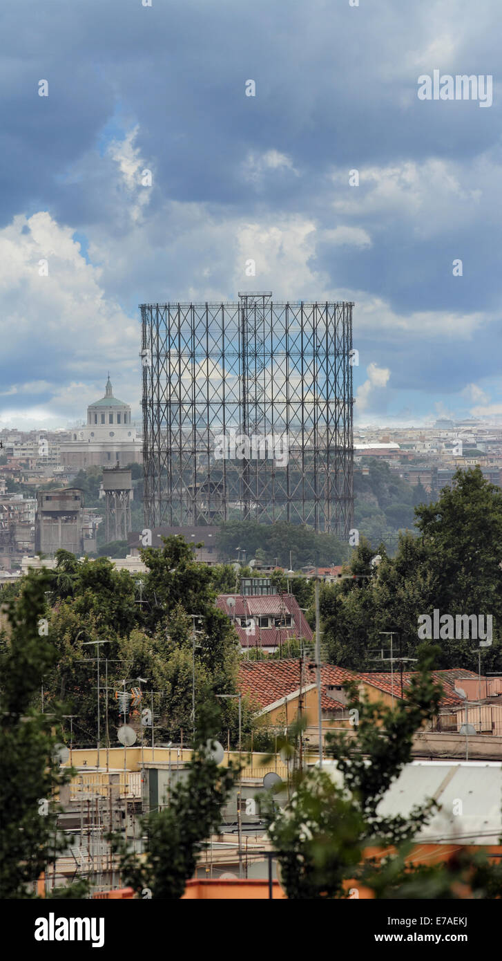 gas holder , old XIXcentury industrial architecture in Rome, Italy ...