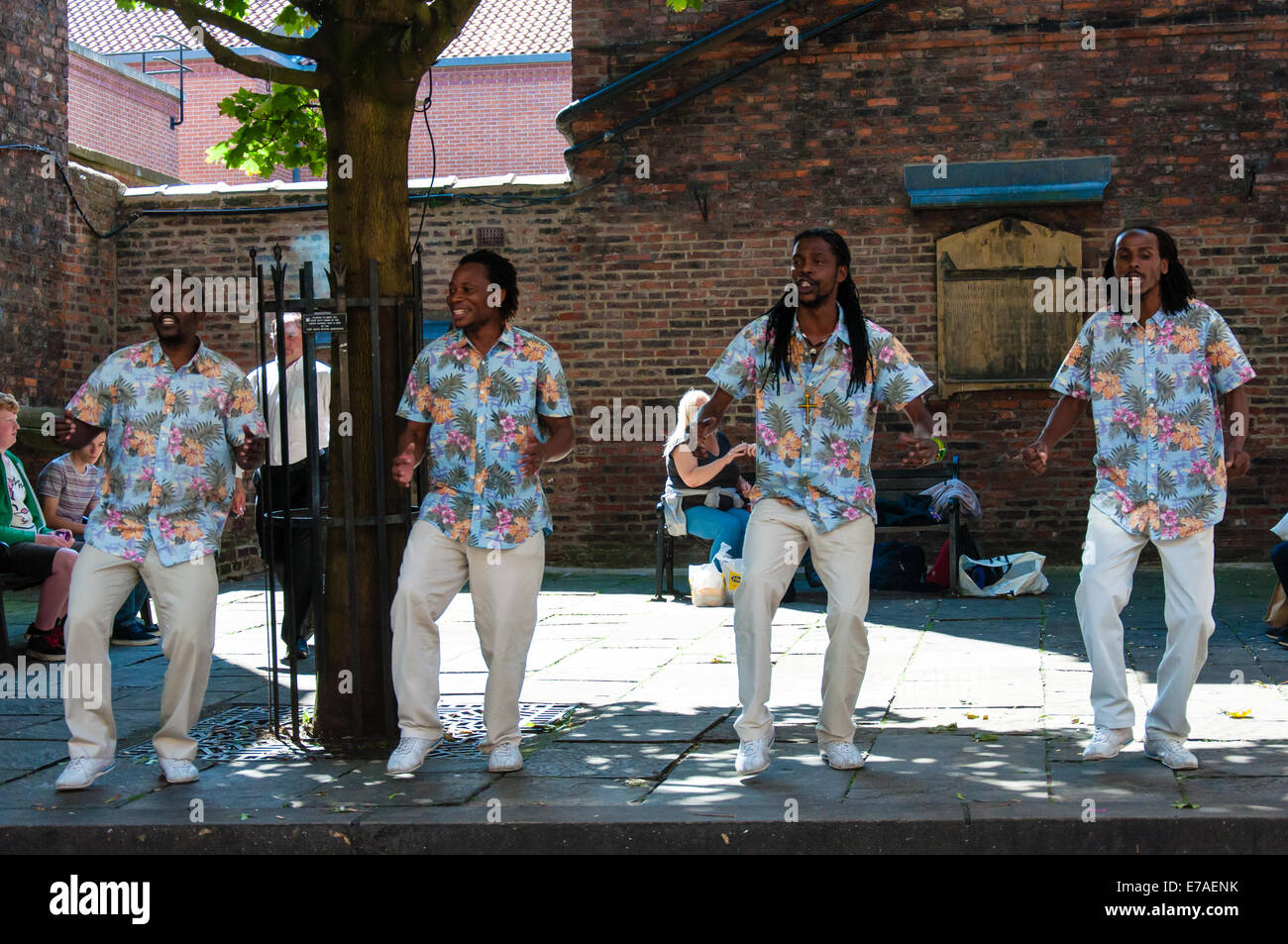 Street singers performing in historical city of York, England Stock ...