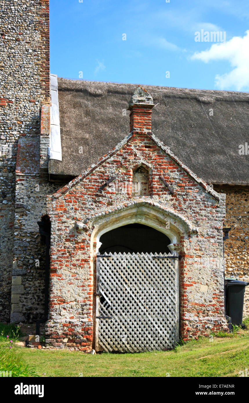 The south porch of the parish church of St Andrew at Claxton, Norfolk ...