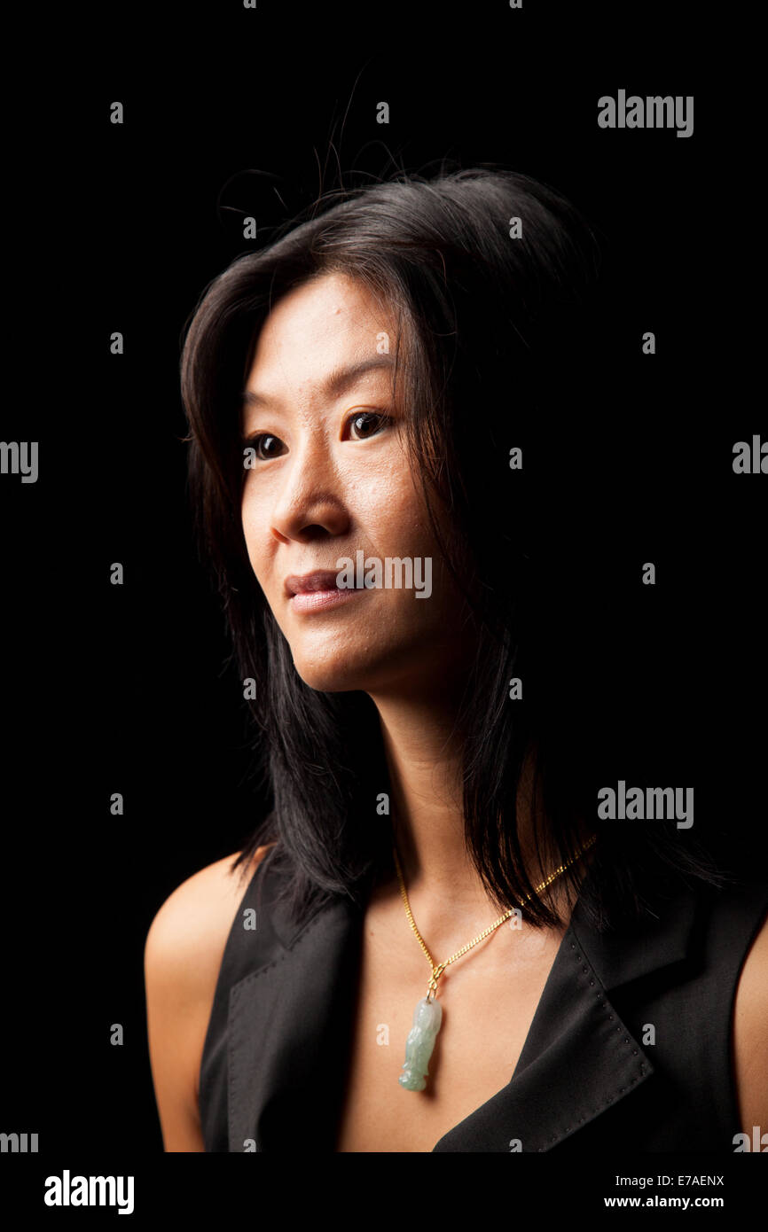 Chinese girl profile looking away Stock Photo - Alamy