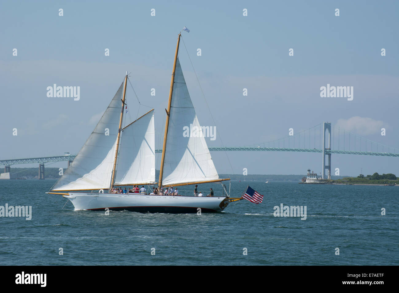 Rhode Island, Newport. The 72-foot schooner sailing yacht, Madeleine ...