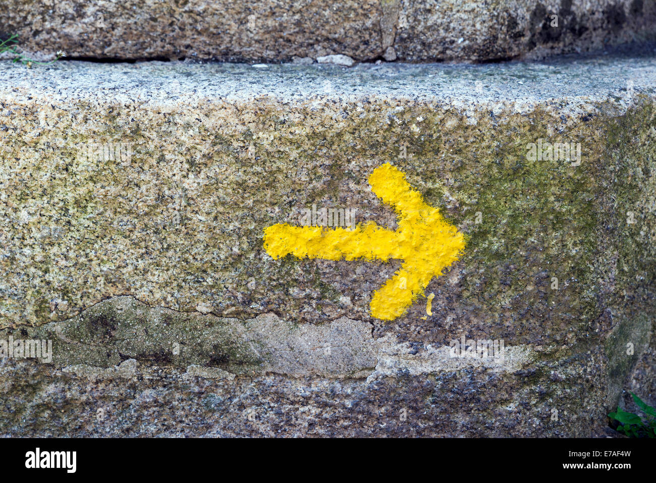 typical waymarking on the Camino de Santiago in Spain, long distance ...