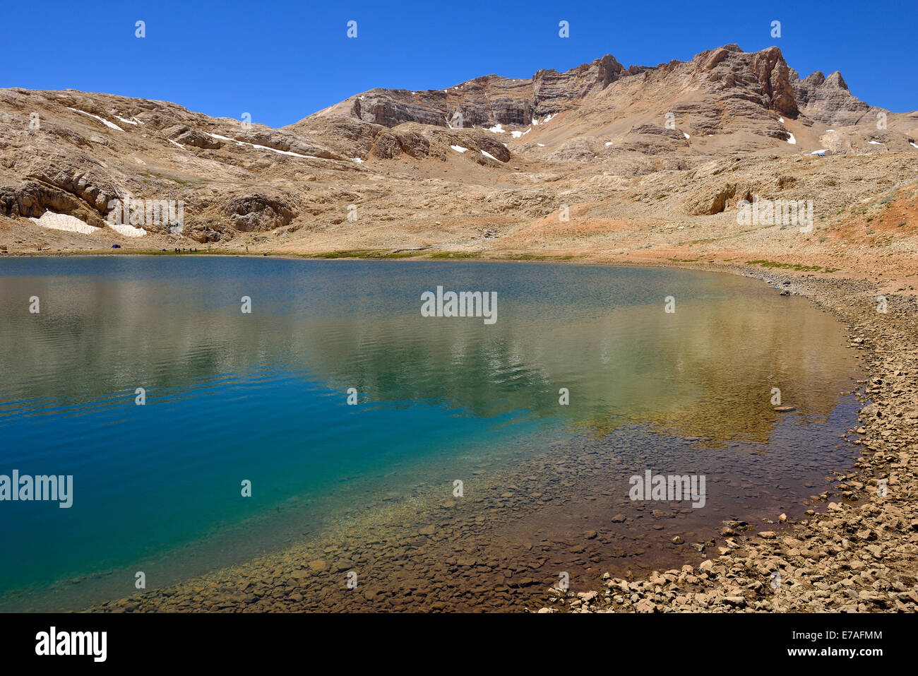 Büyük Lake or Big Lake below Mt Kızılkaya, Yedigöller Plateau, High or ...