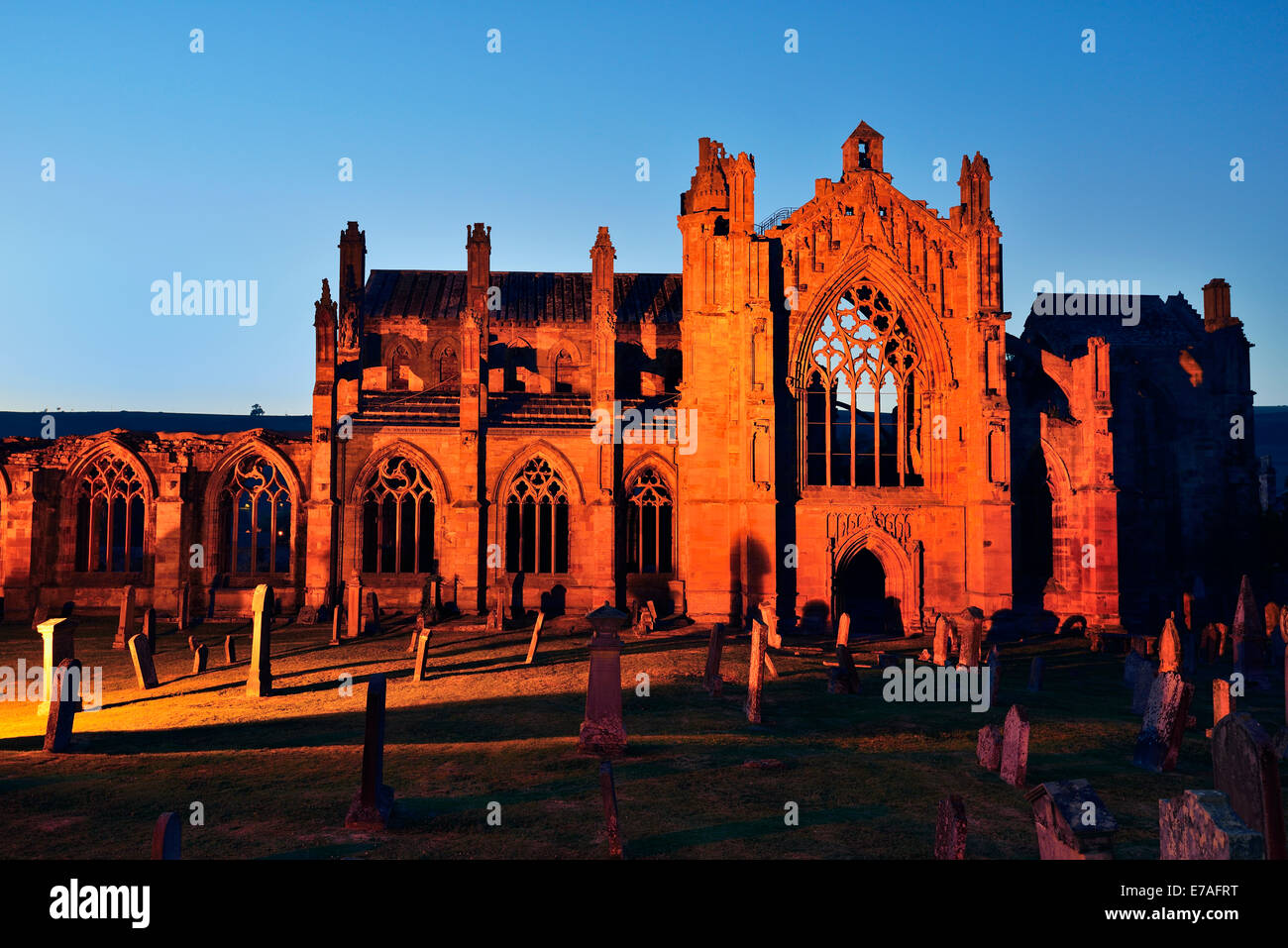 Ruins of the Cistercian monastery of Melrose Abbey, 12th century ...