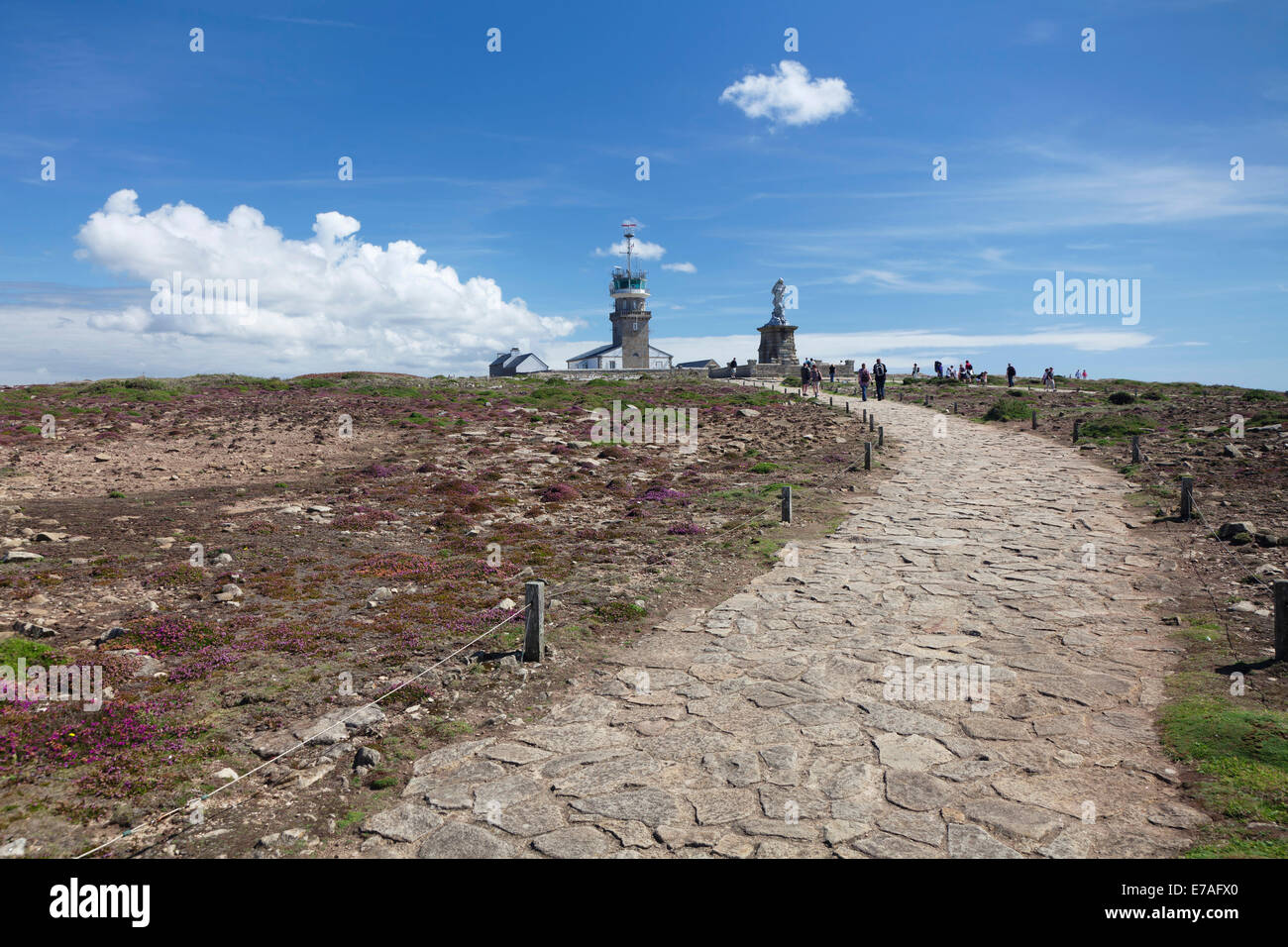 Lighthouse and Marian monument Notre-Dame des Naufrages, Pointe du Raz ...