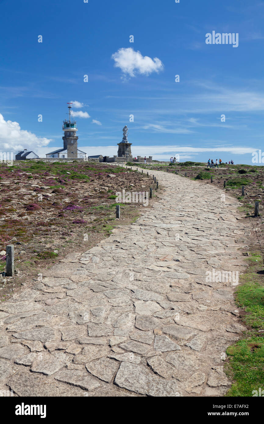 Lighthouse and Marian monument Notre-Dame des Naufrages, Pointe du Raz ...