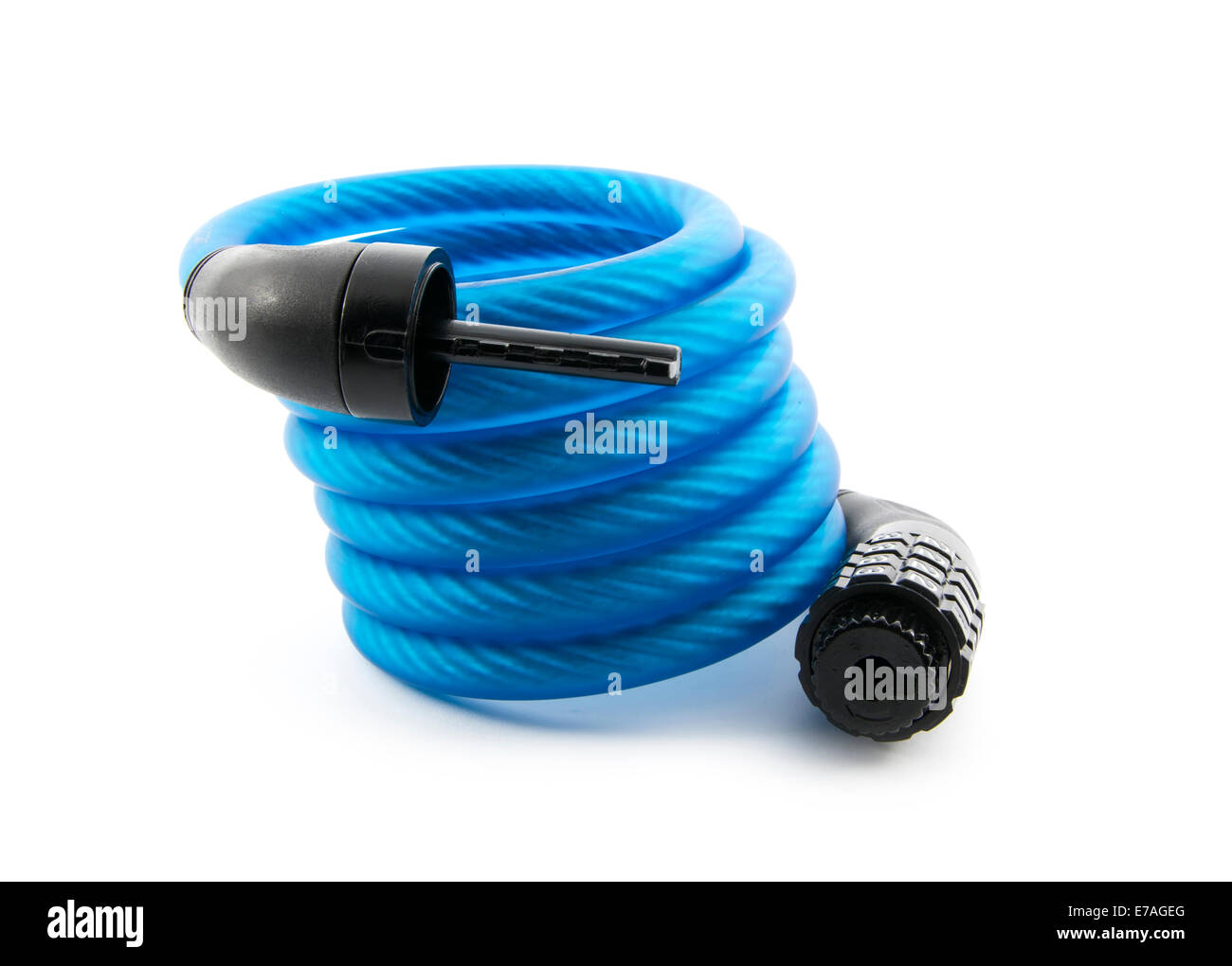 blue bike lock isolated on white background Stock Photo - Alamy