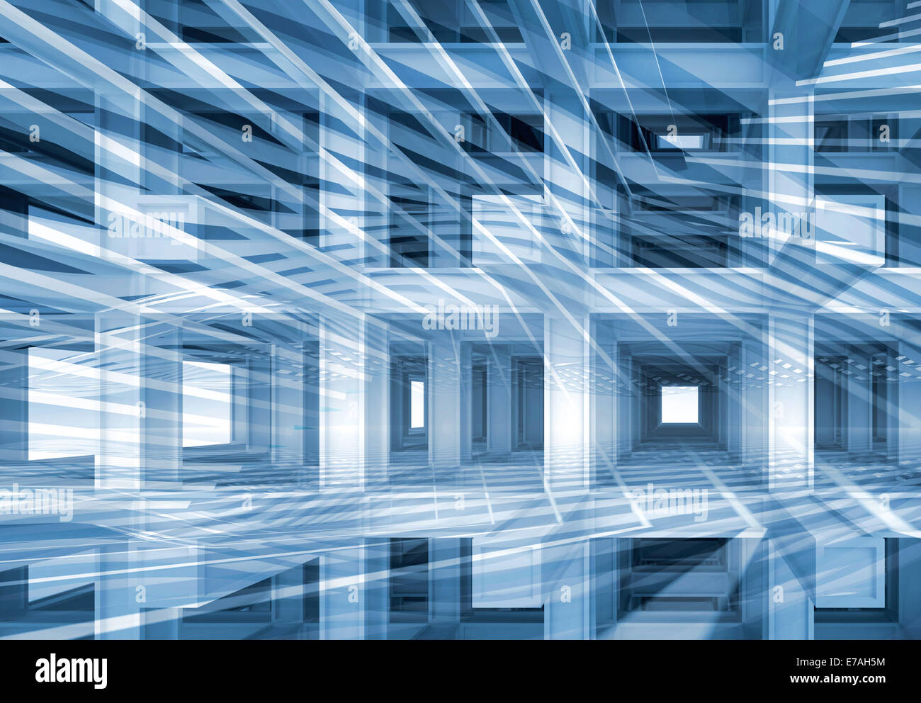 3d abstract, digital background with blue braced construction Stock ...