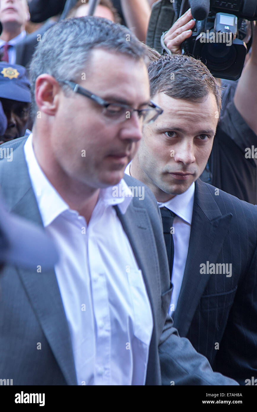 Oscar Pistorius Murder Trial at the High Court in Pretoria Stock Photo ...