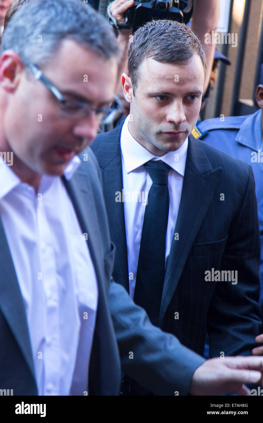 Oscar Pistorius Murder Trial at the High Court in Pretoria Stock Photo ...