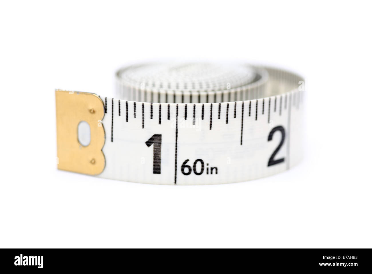 Tape Measure on white background. Shallow depth of field. Close-up ...