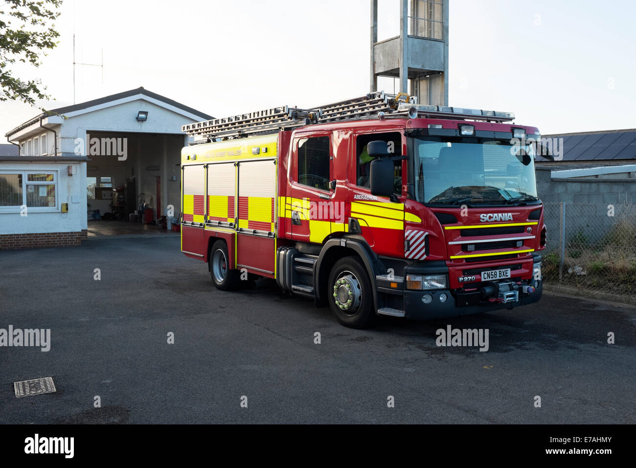 West Wales Fire & Rescue Service Truck Engine Station Stock Photo - Alamy