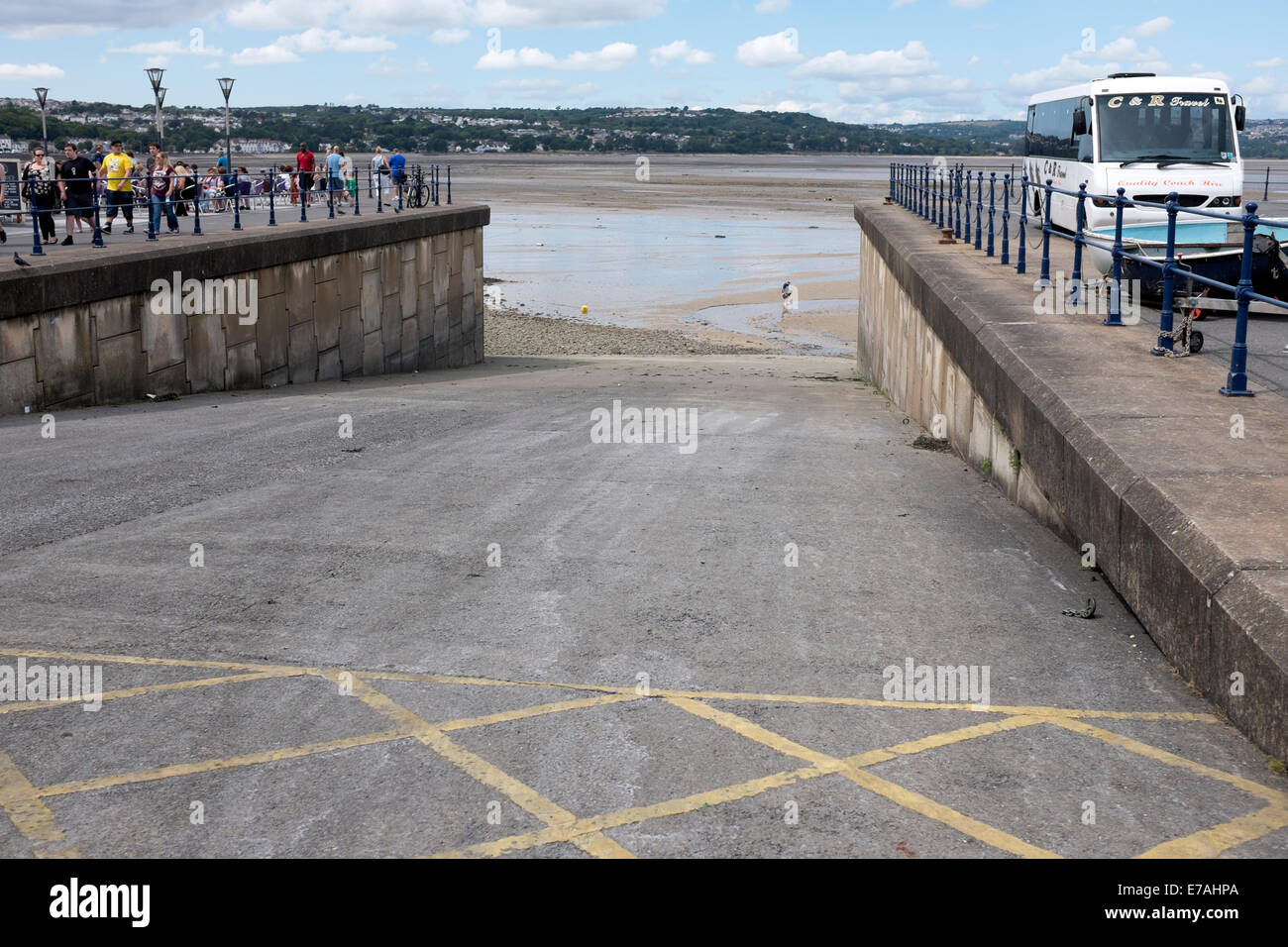 Beach Boat Launch Ramp Keep Clear Lifeboat Stock Photo - Alamy