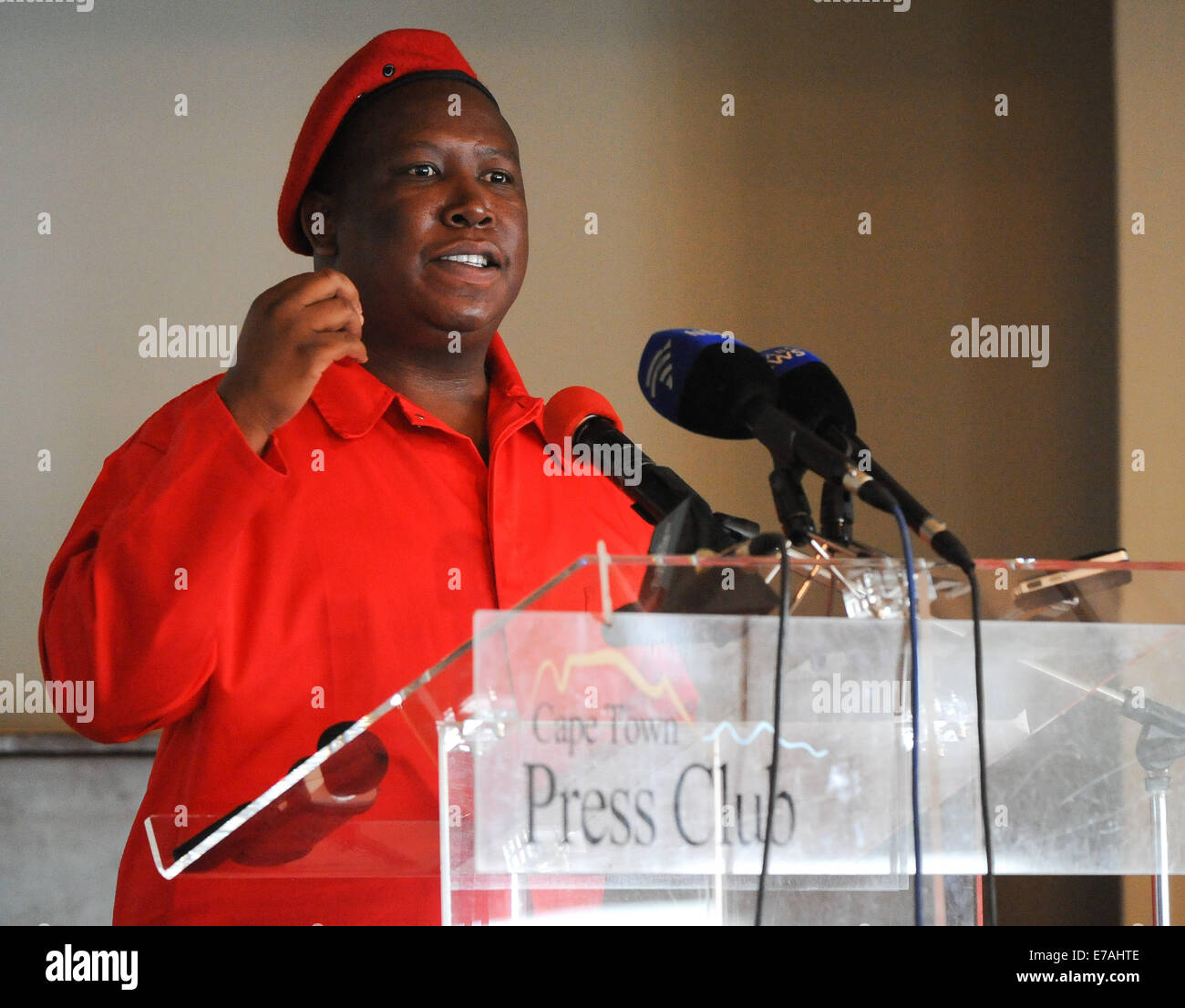 Cape Town South Africa 11th September 2014 Julius Malema Leader Of
