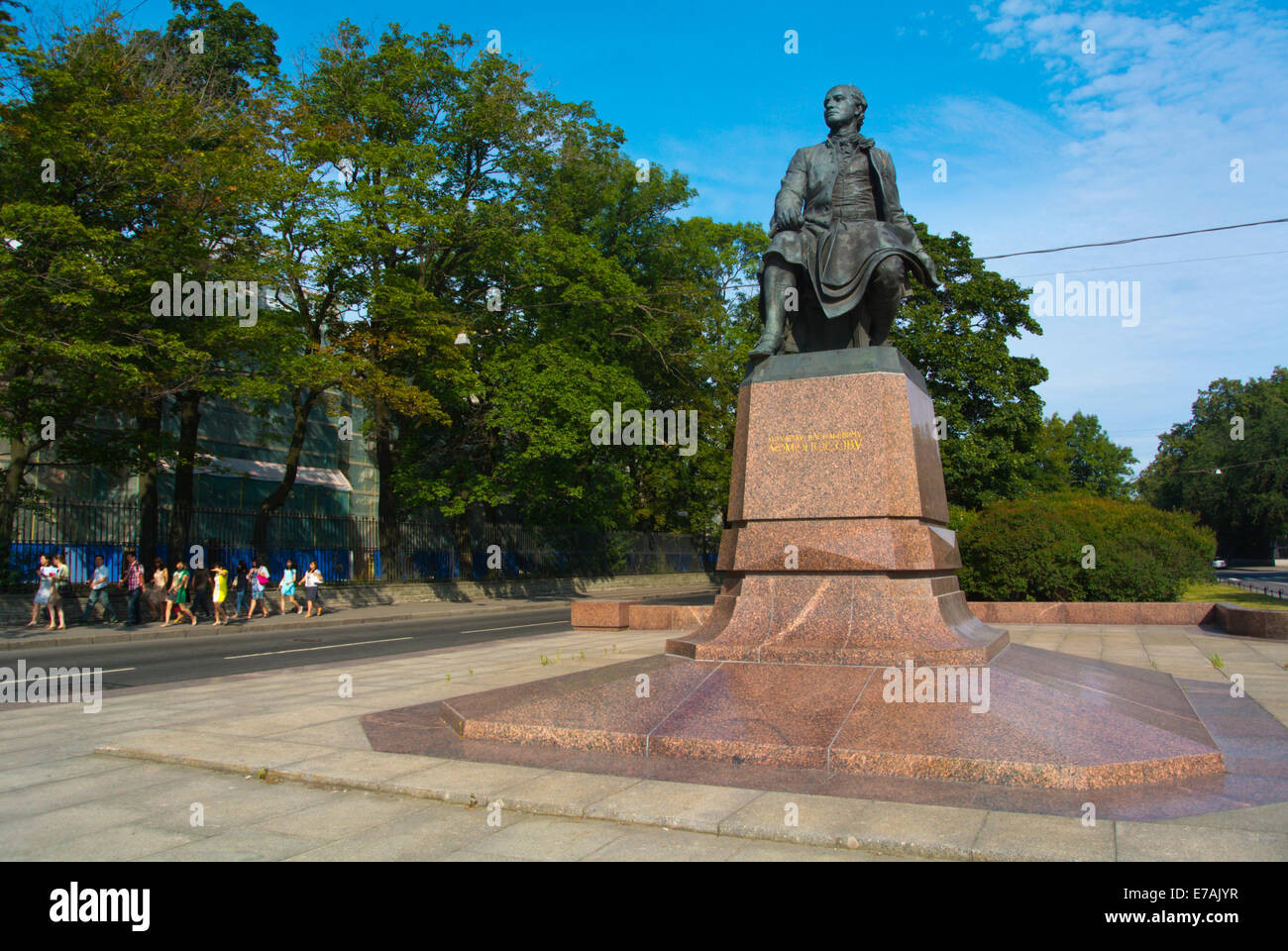 Statue of scientist Mikhail Lomosomov, Vasilyevsky Island, Saint ...