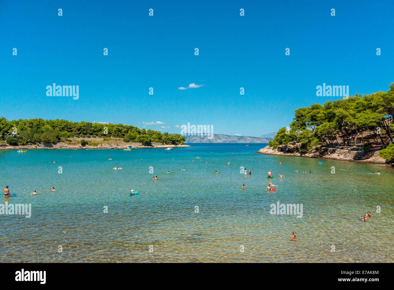 Tourists in Mina bay in Jelsa, Hvar island, Croatia Stock Photo - Alamy