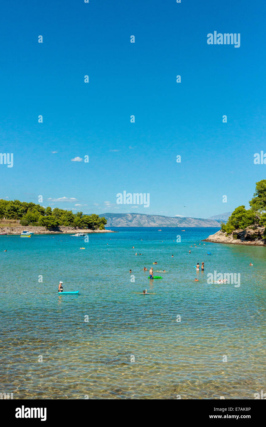 Tourists in Mina bay in Jelsa, Hvar island, Croatia Stock Photo - Alamy