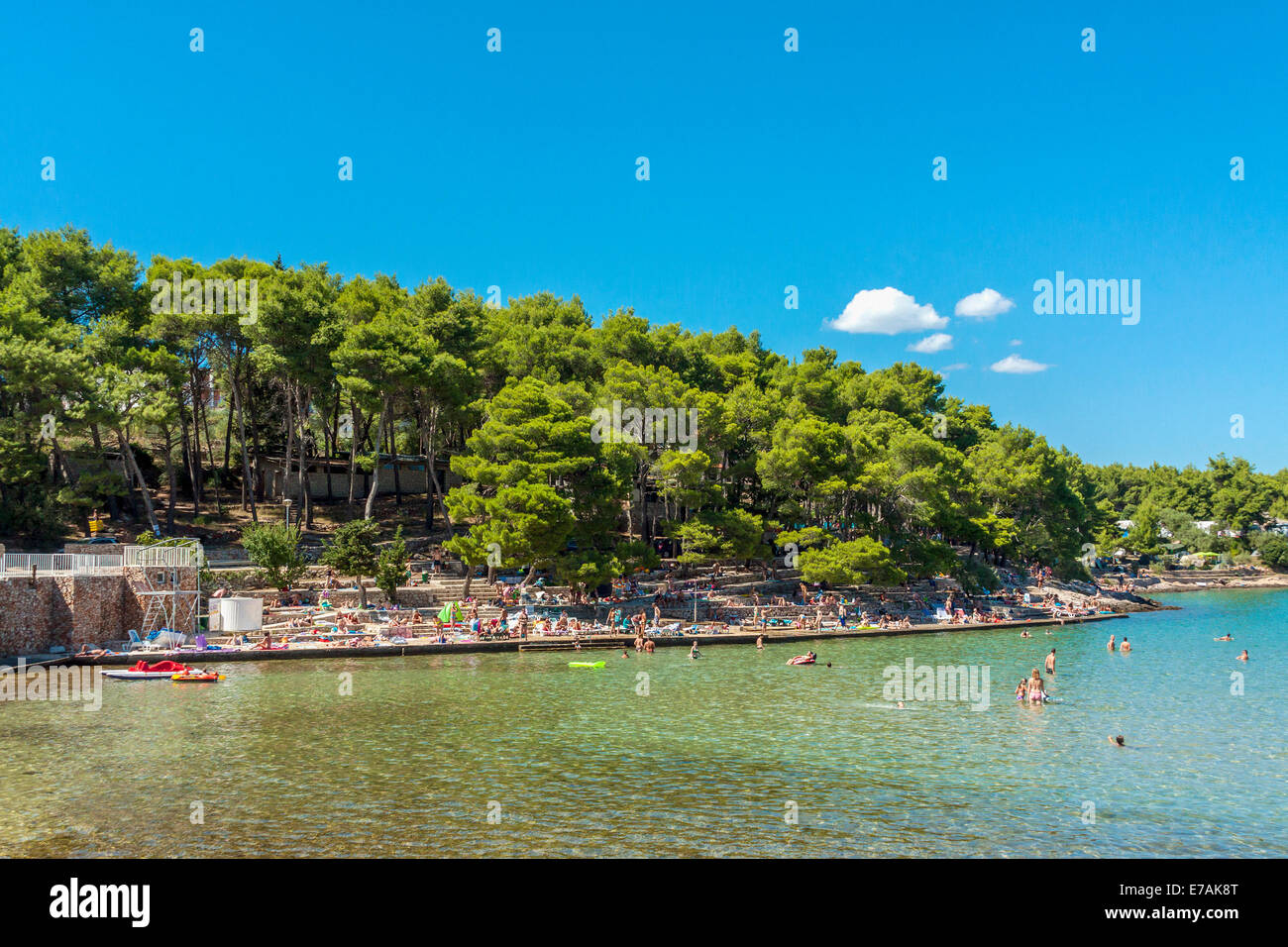 Tourists in Mina bay in Jelsa, Hvar island, Croatia Stock Photo - Alamy