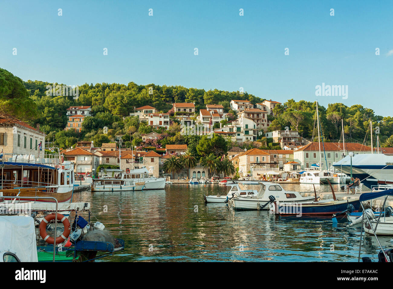 Port in Jelsa, Hvar island, Croatia Stock Photo - Alamy