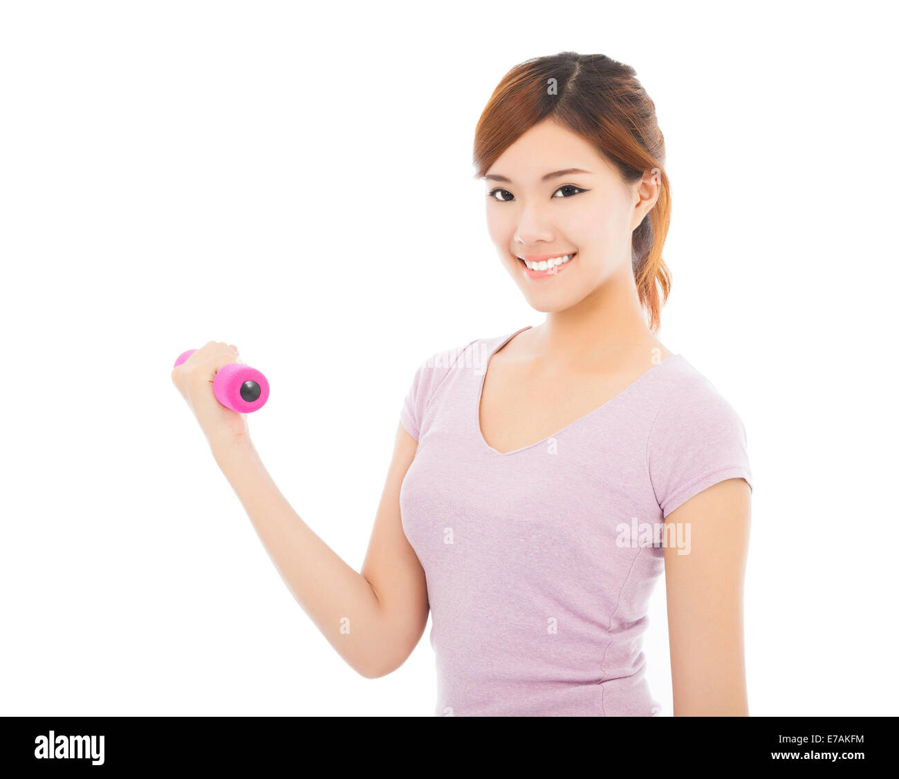 beautiful sporty woman working out with dumbbells Stock Photo - Alamy