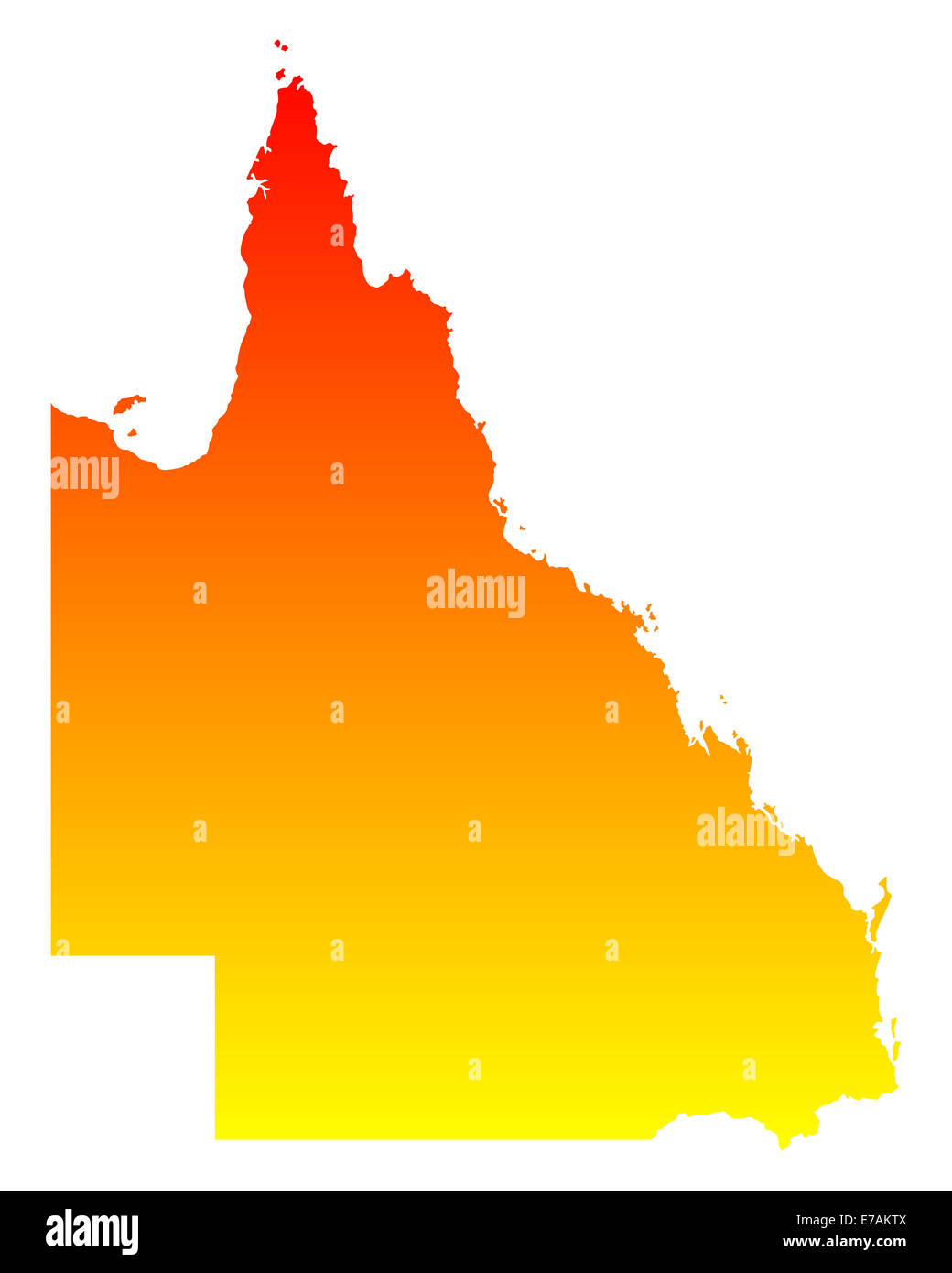 Map of Queensland Stock Photo - Alamy