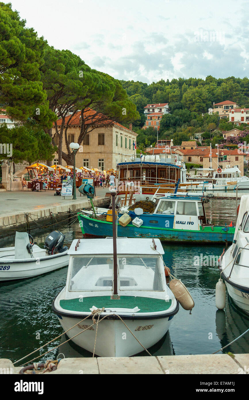 Port in Jelsa, Hvar island, Croatia Stock Photo - Alamy