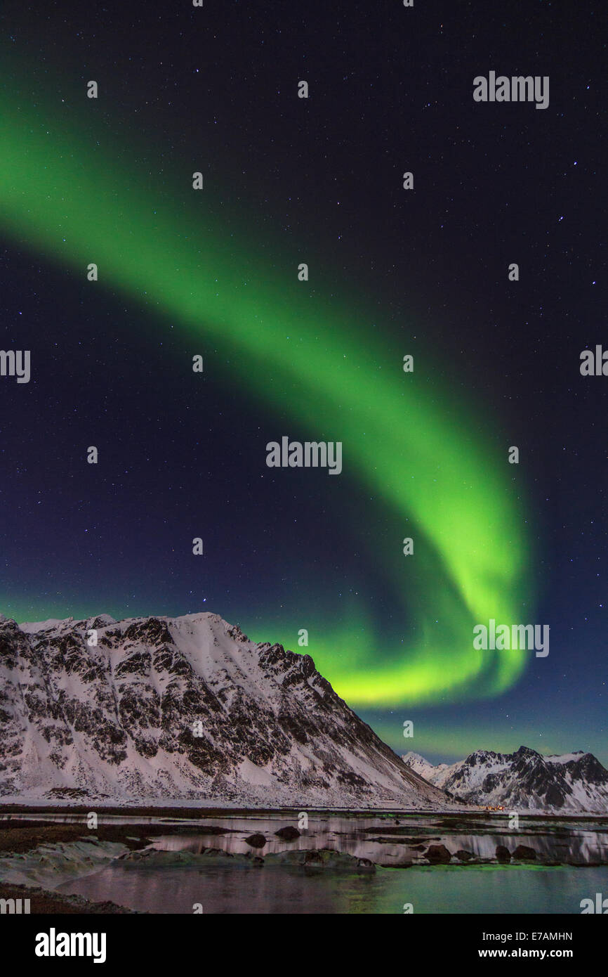 Northern lights on the Norwegian fjords Stock Photo - Alamy