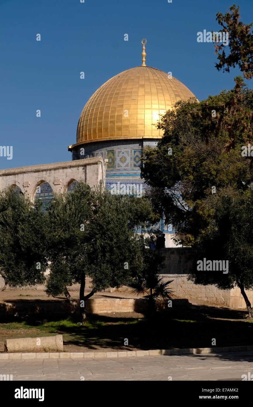 The gilded Islamic shrine Dome of the Rock in the Temple Mount known to ...