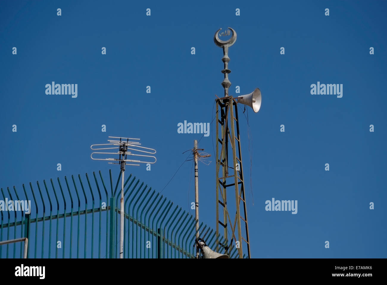 Mosque loudspeaker in the Muslim Quarter East Jerusalem Israel Stock ...