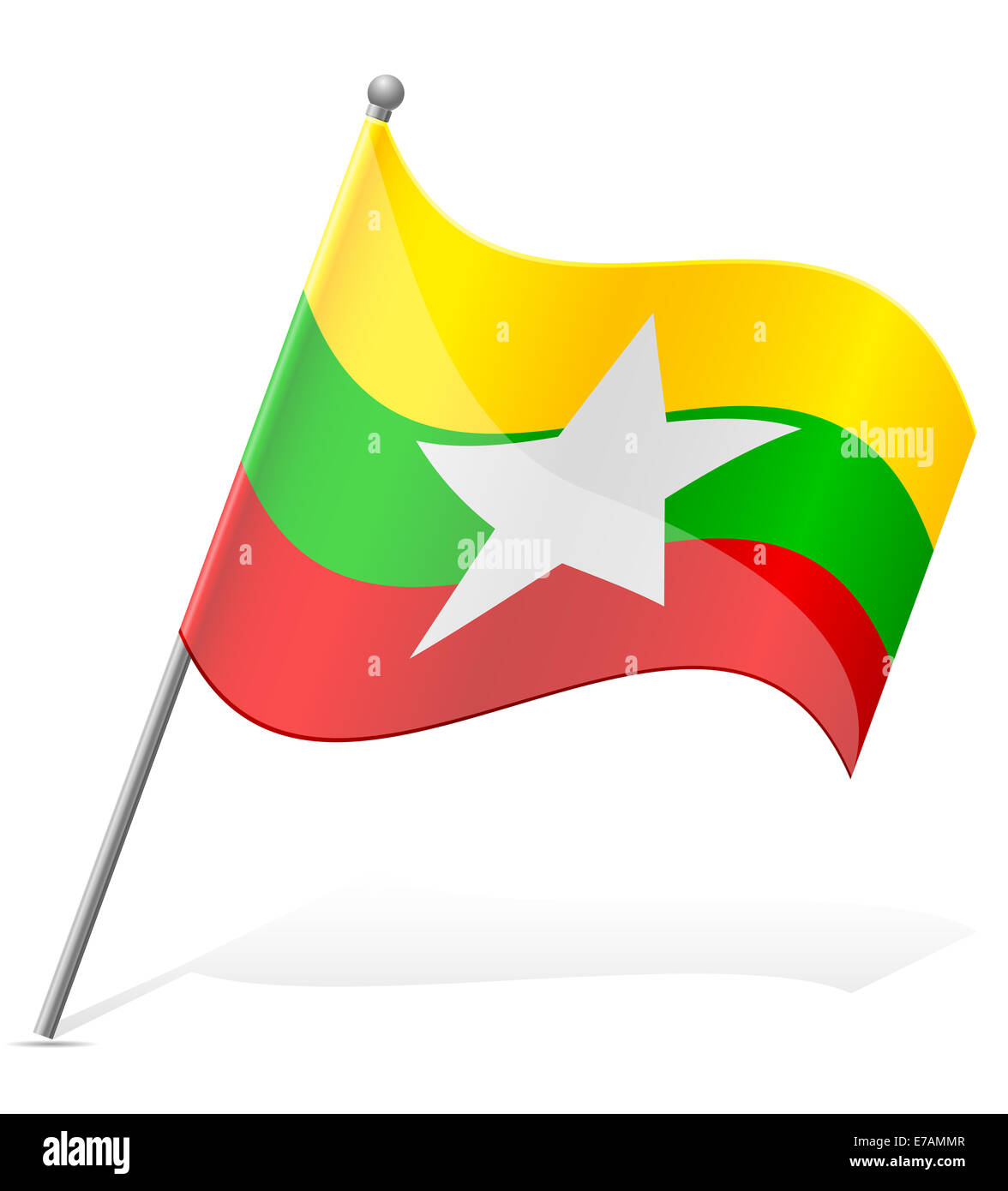 flag of Asia countries illustration isolated on white background Stock ...