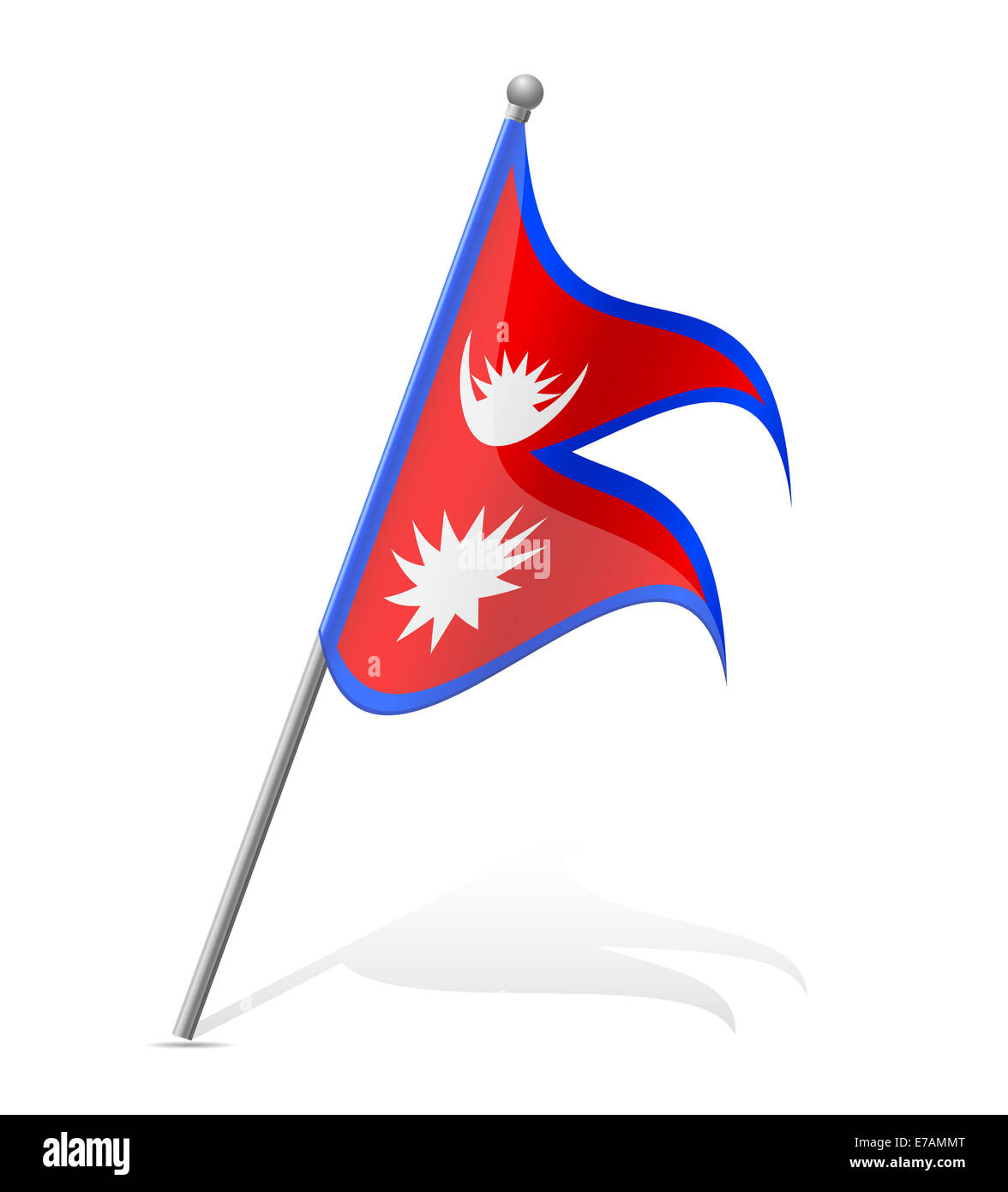 flag of Nepal illustration isolated on white background Stock Photo - Alamy