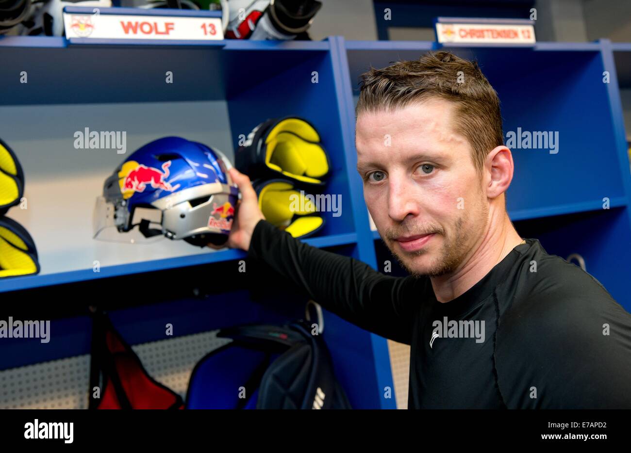 Munich, Germany. 11th Sep, 2014. Marcel Wolf of ice hockey club EHC ...