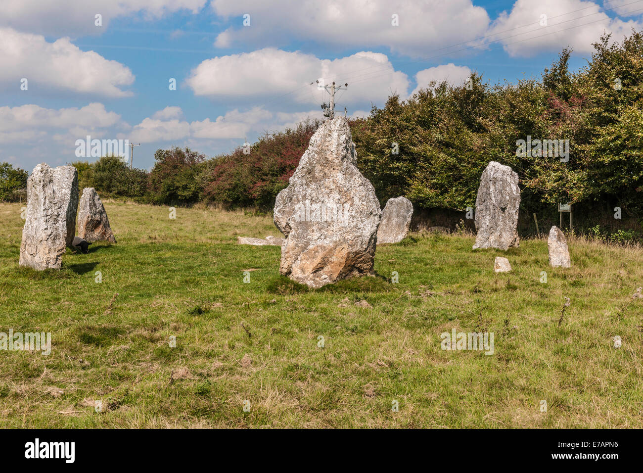 DULOE STONE CIRCLE, DULOE, CORNWALL, BRONZE AGE, ENGLAND, BRITAIN Stock ...