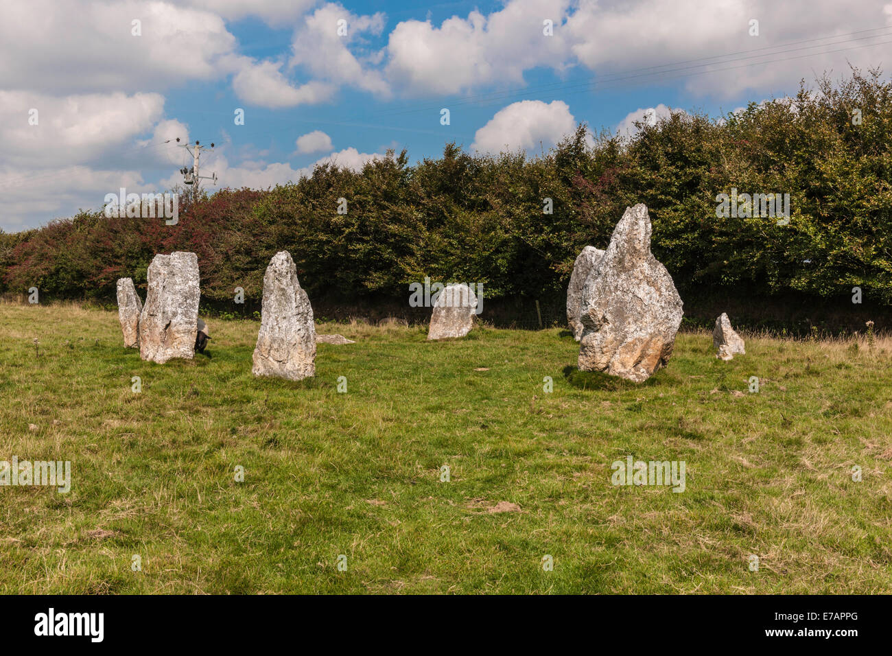 DULOE STONE CIRCLE, DULOE, CORNWALL, BRONZE AGE, ENGLAND, BRITAIN Stock ...