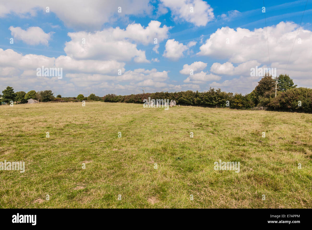 DULOE STONE CIRCLE, DULOE, CORNWALL, BRONZE AGE, ENGLAND, BRITAIN Stock ...