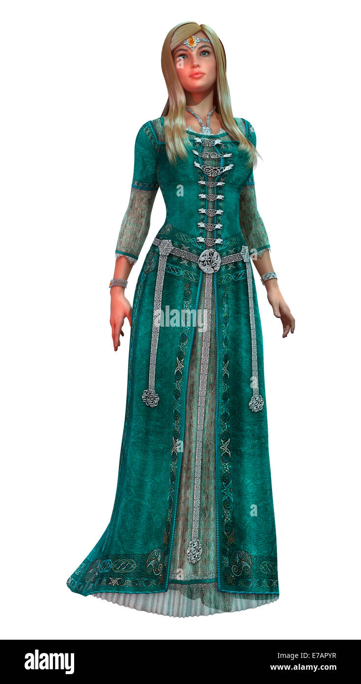 3D digital render of a beautiful fairy tale princess isolated on white ...