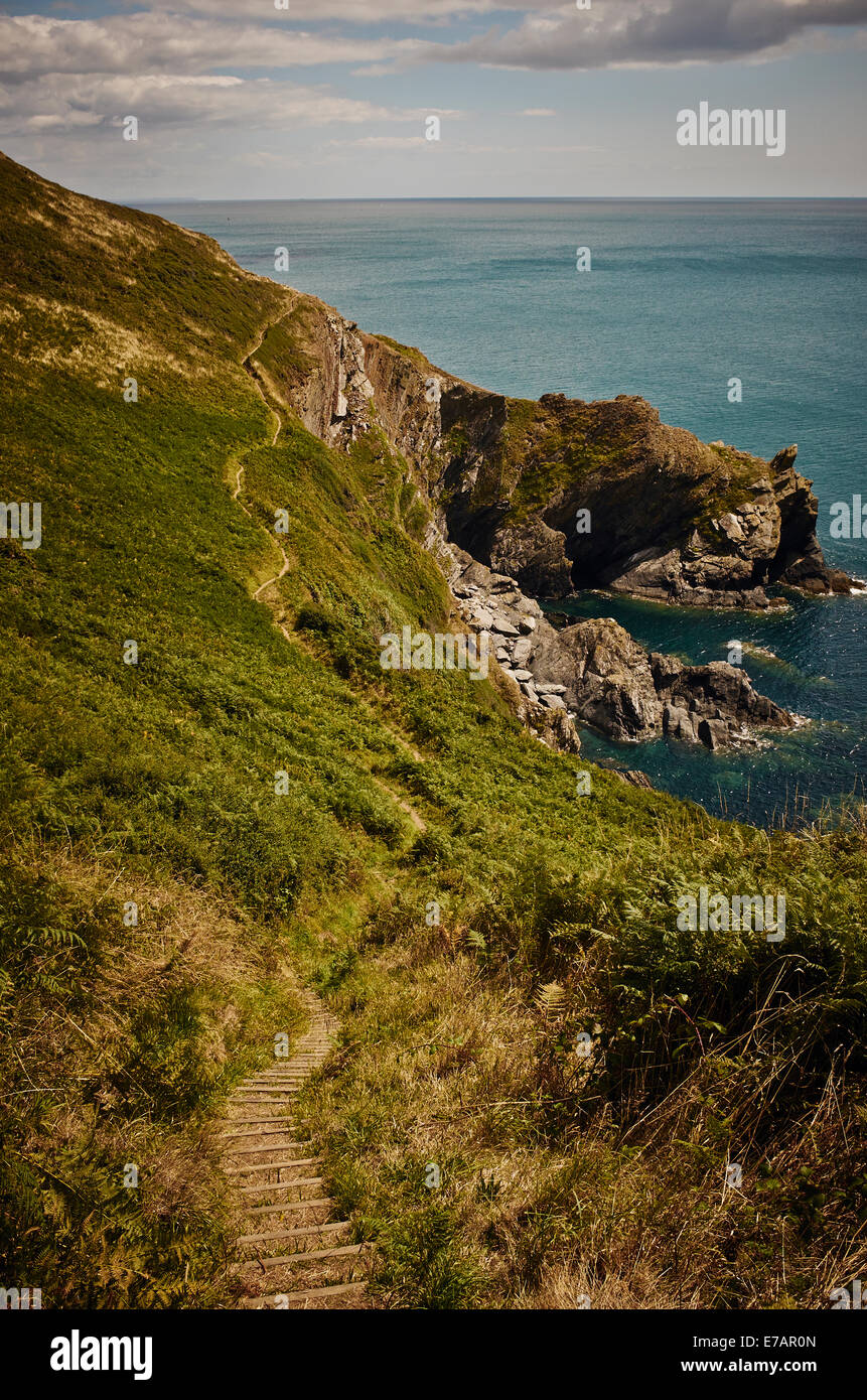 South West Coast Path, South Cornwall, South West England, UK Stock ...