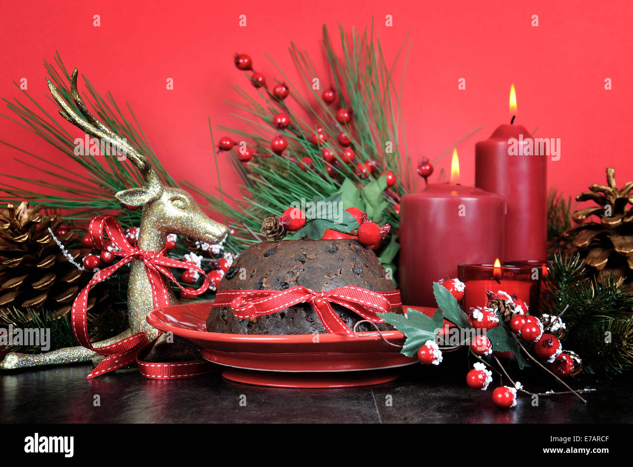 English style Christmas Plum Pudding dessert Stock Photo - Alamy