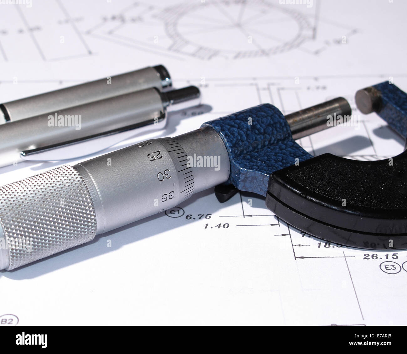 An image showing precision engineering tool in the form of a micrometer ...