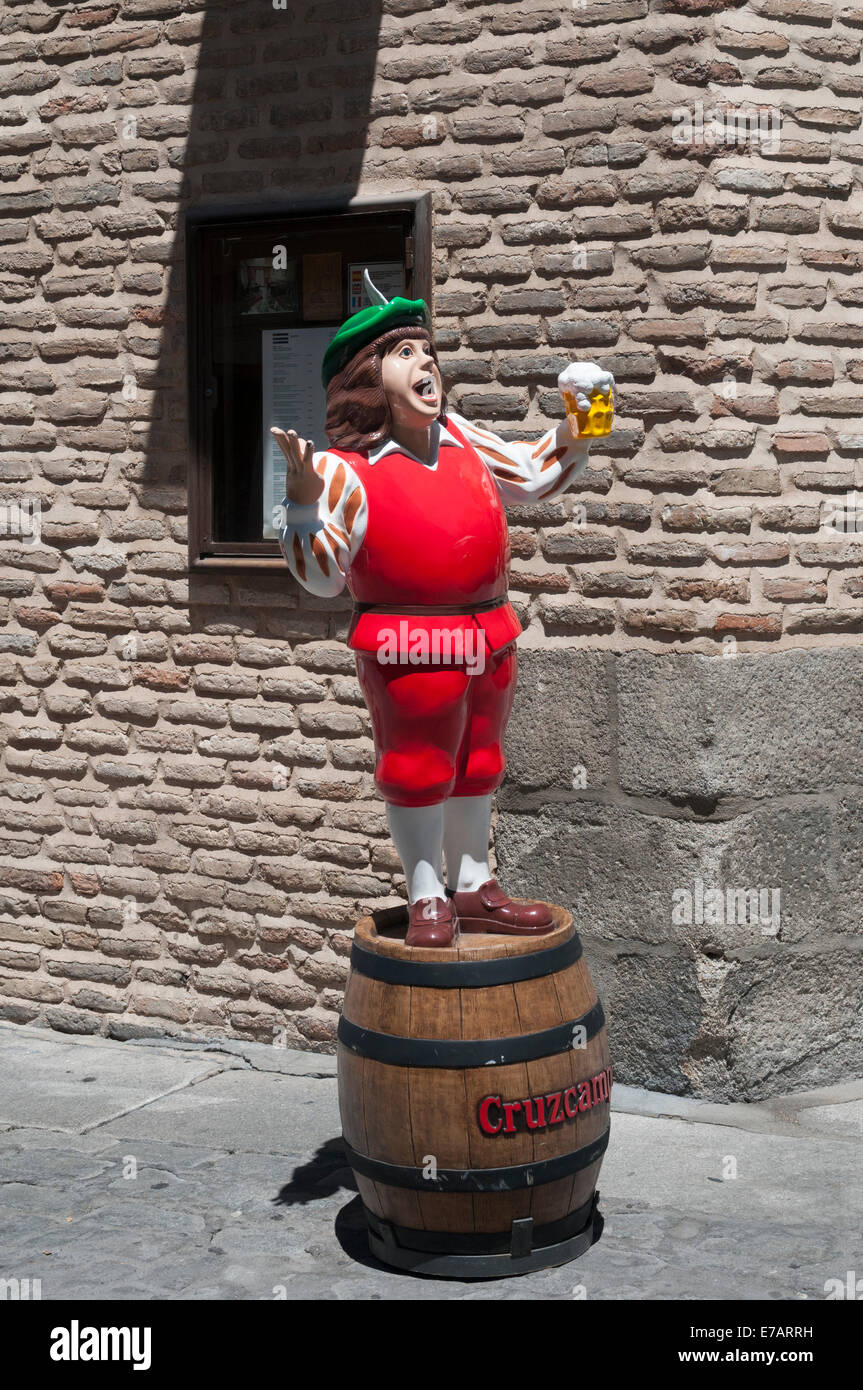 Cruzcampo beer statue, Toledo, Spain, Europe Stock Photo - Alamy