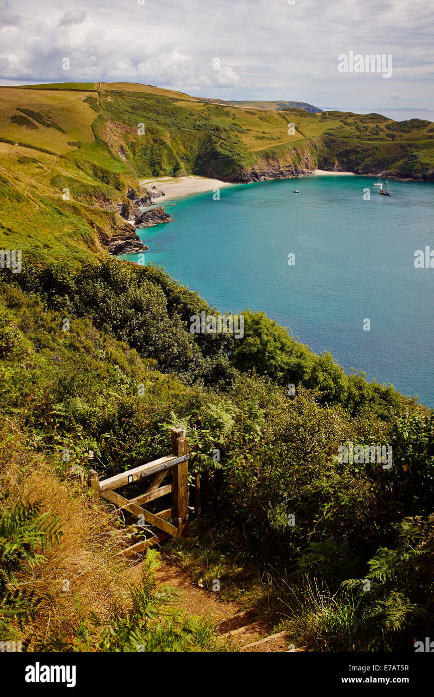 Lantic Bay near Fowey, South West Coast Path, South Cornwall, South ...