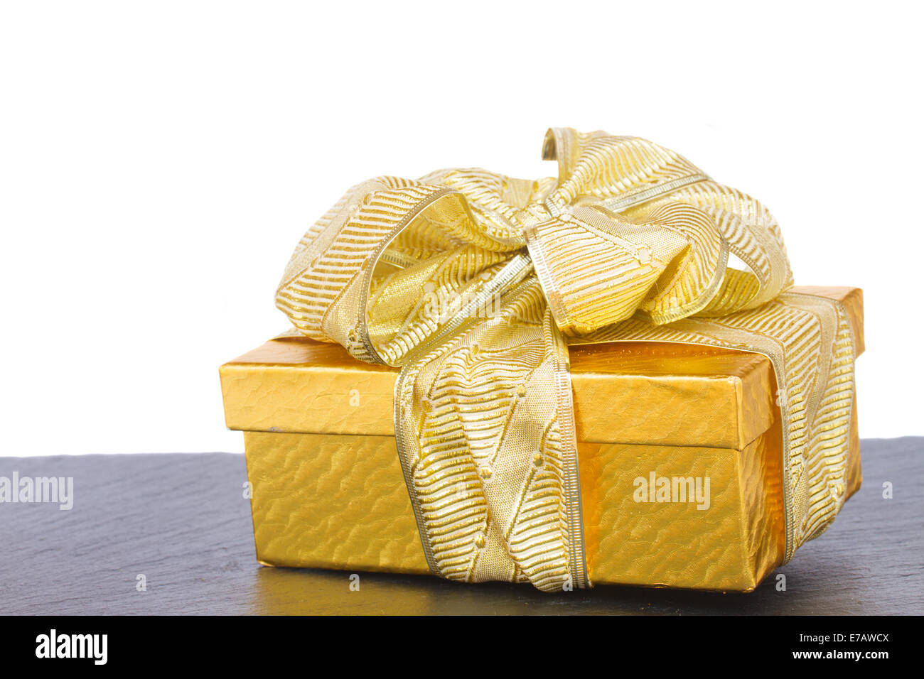 golden gift box Stock Photo - Alamy
