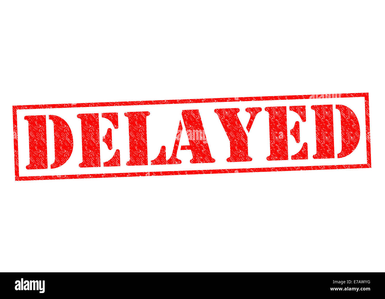 DELAYED red Rubber Stamp over a white background Stock Photo - Alamy