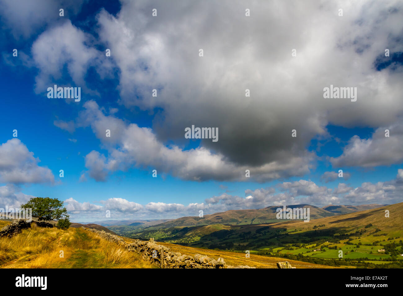 Beautiful views above Dent in the Yorkshire Dales Stock Photo - Alamy