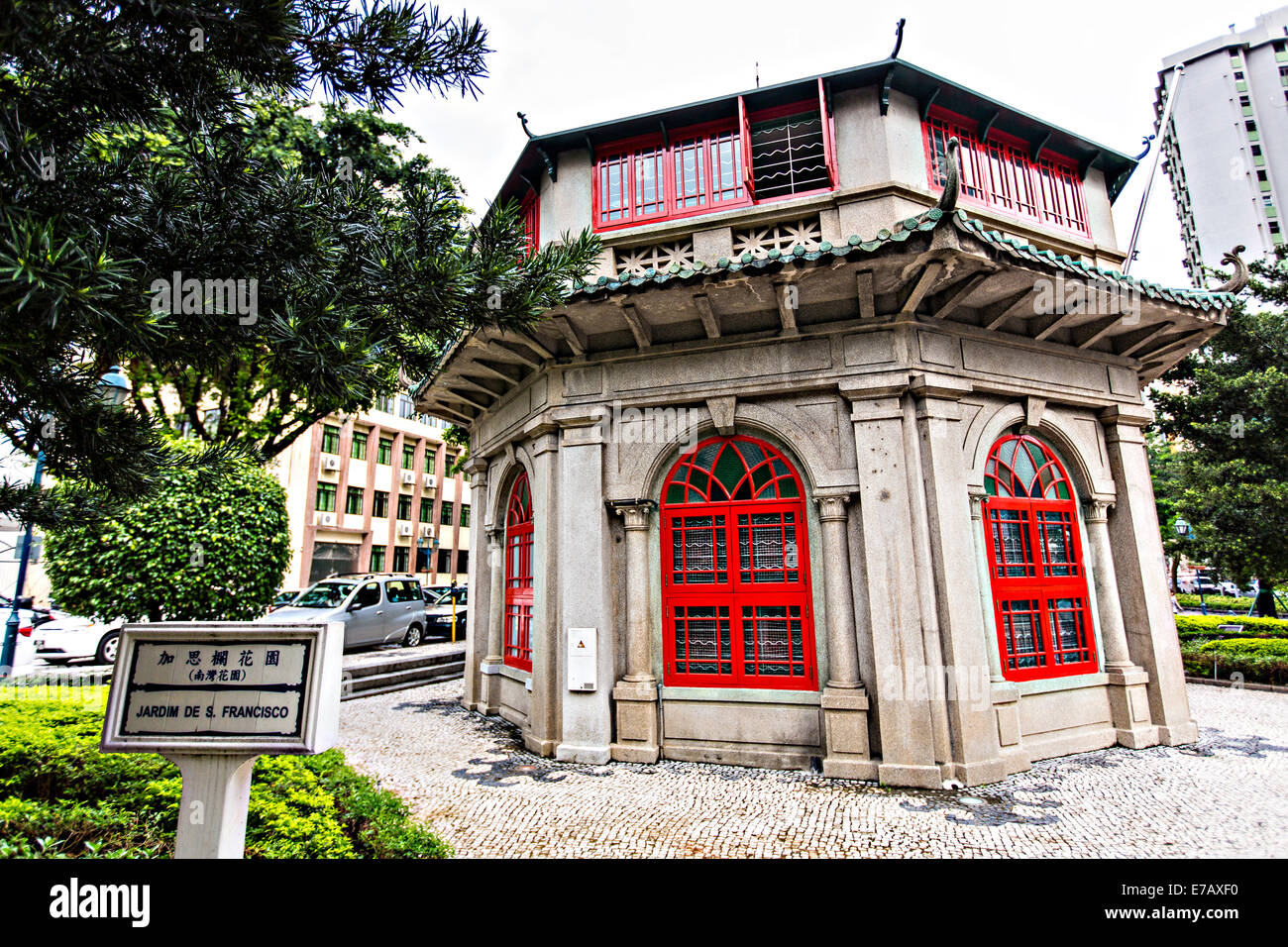 Chinese Octagonal Pavilion Library in the Jardim do Sao Francisco or ...